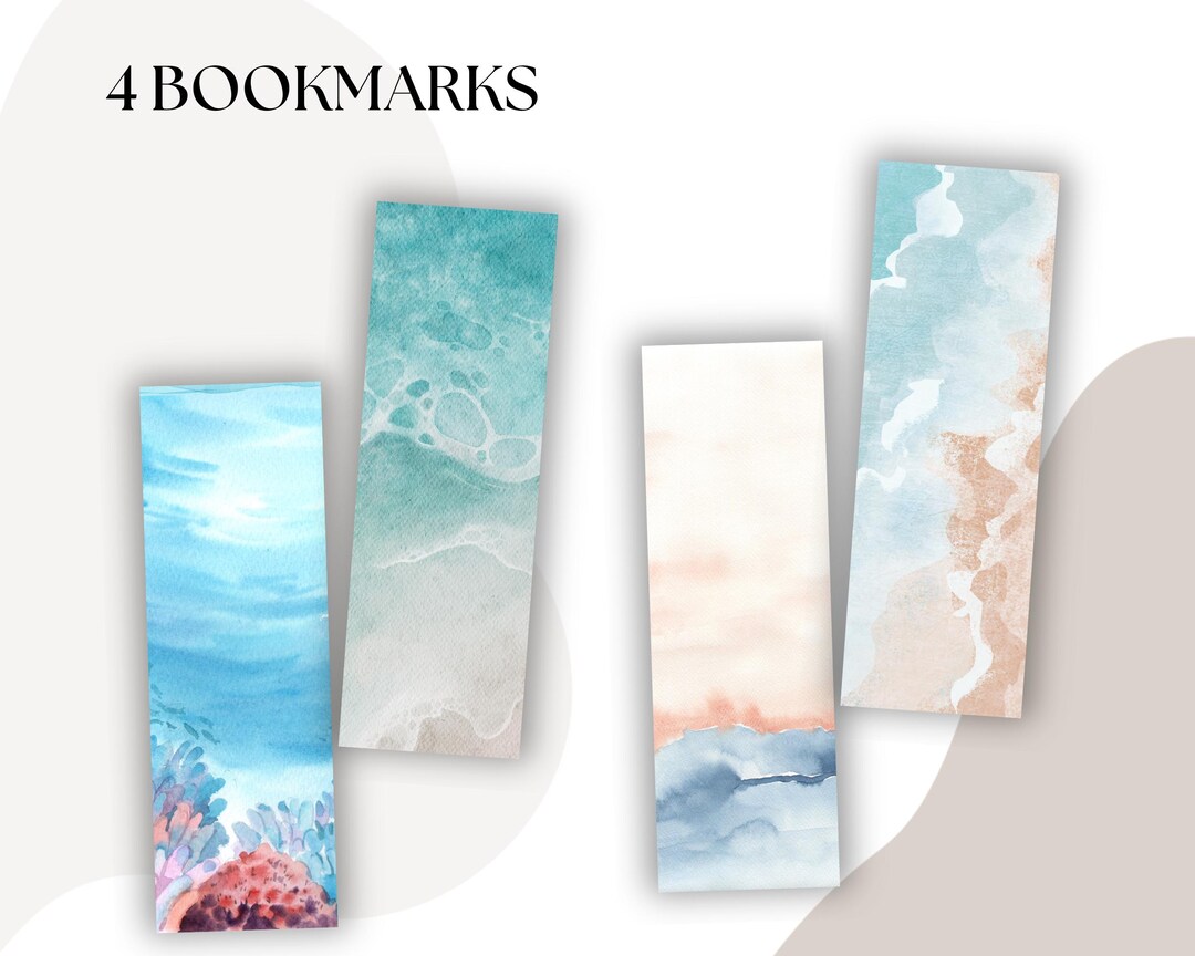 Watercolor Printable Bookmarks | Digital Bookmark Set | Cute & Artistic ...