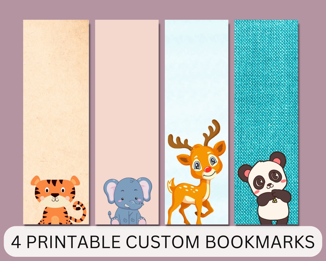 Printable Bookmarks for Kids, Animal Bookmark for Kid, Printable Animal ...