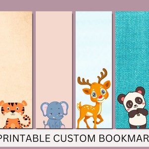 Printable Bookmarks for Kids, Animal Bookmark for Kid, Printable Animal ...