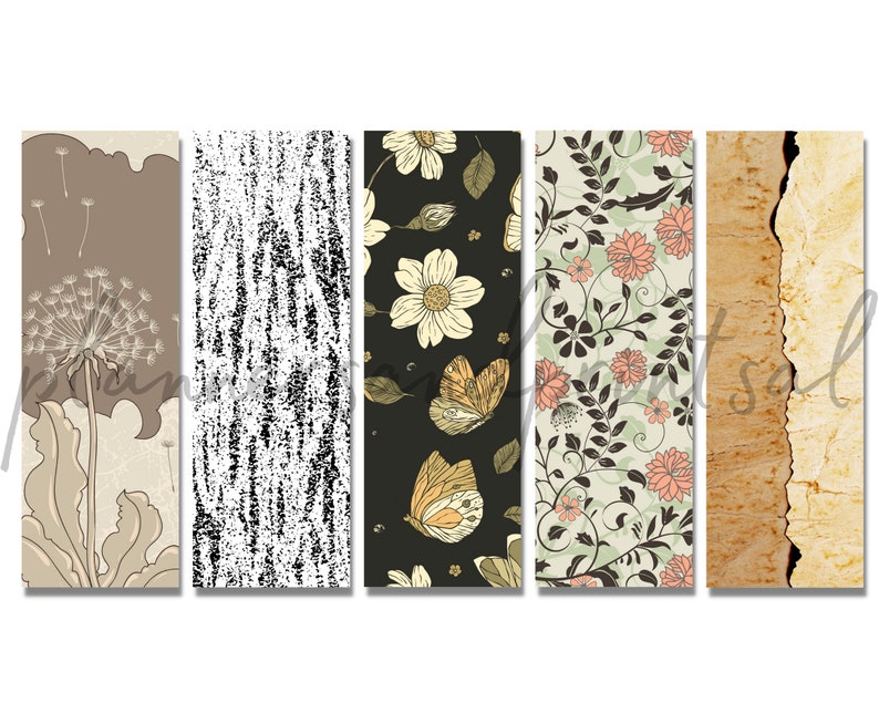 Printable Bookmark, Bookmark Set of 10, Vintage Print, Vintage Bookmark ...