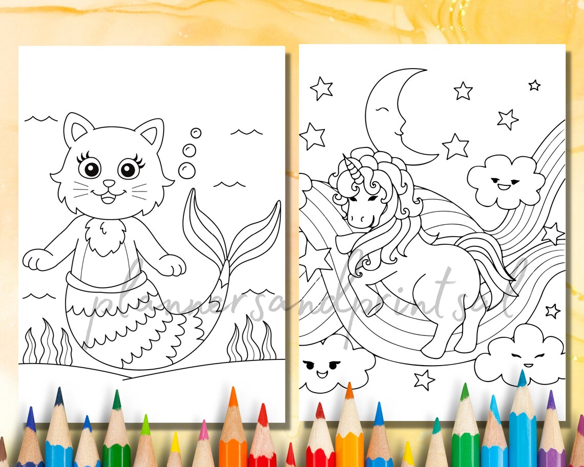 Coloring Poster Printable Coloring Poster Animal Coloring - Etsy