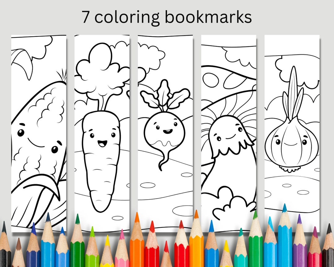 Printable Bookmark Print Vegetables Print Bookish Gift Bookmark ...