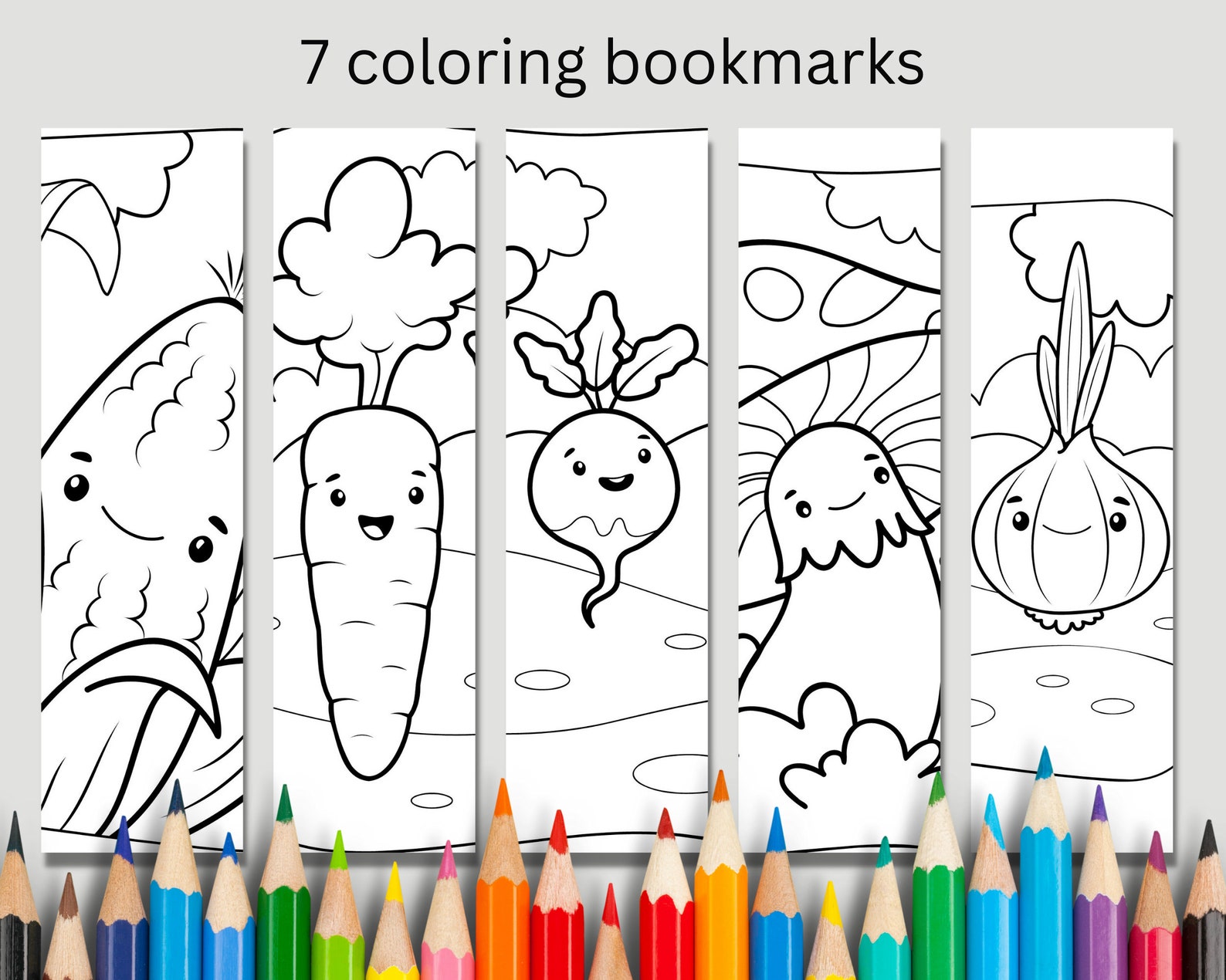 Printable Bookmark Print Vegetables Print Bookish Gift Bookmark ...