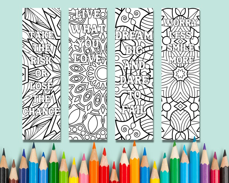 Mandala Coloring Bookmarks: Set of 20 Printable Floral Designs (PDF) - Etsy