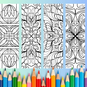 Digital Bookmark for Coloring, Mandala Coloring Bookmark, Coloring ...