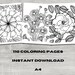 110 Flower Digital Coloring Pages Bundle for Adults and - Etsy