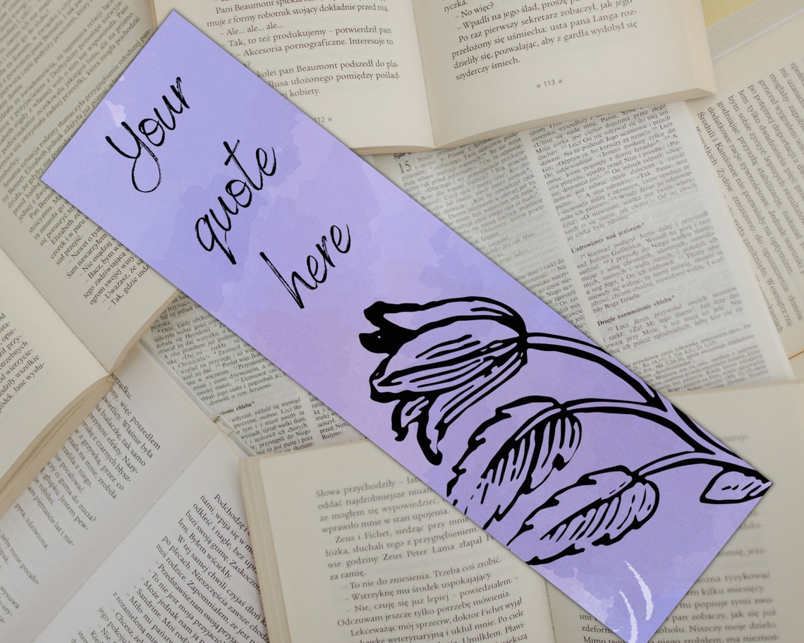 Printable Custom Bookmarks, Bookmark Set of 4, Digital Bookmarks ...