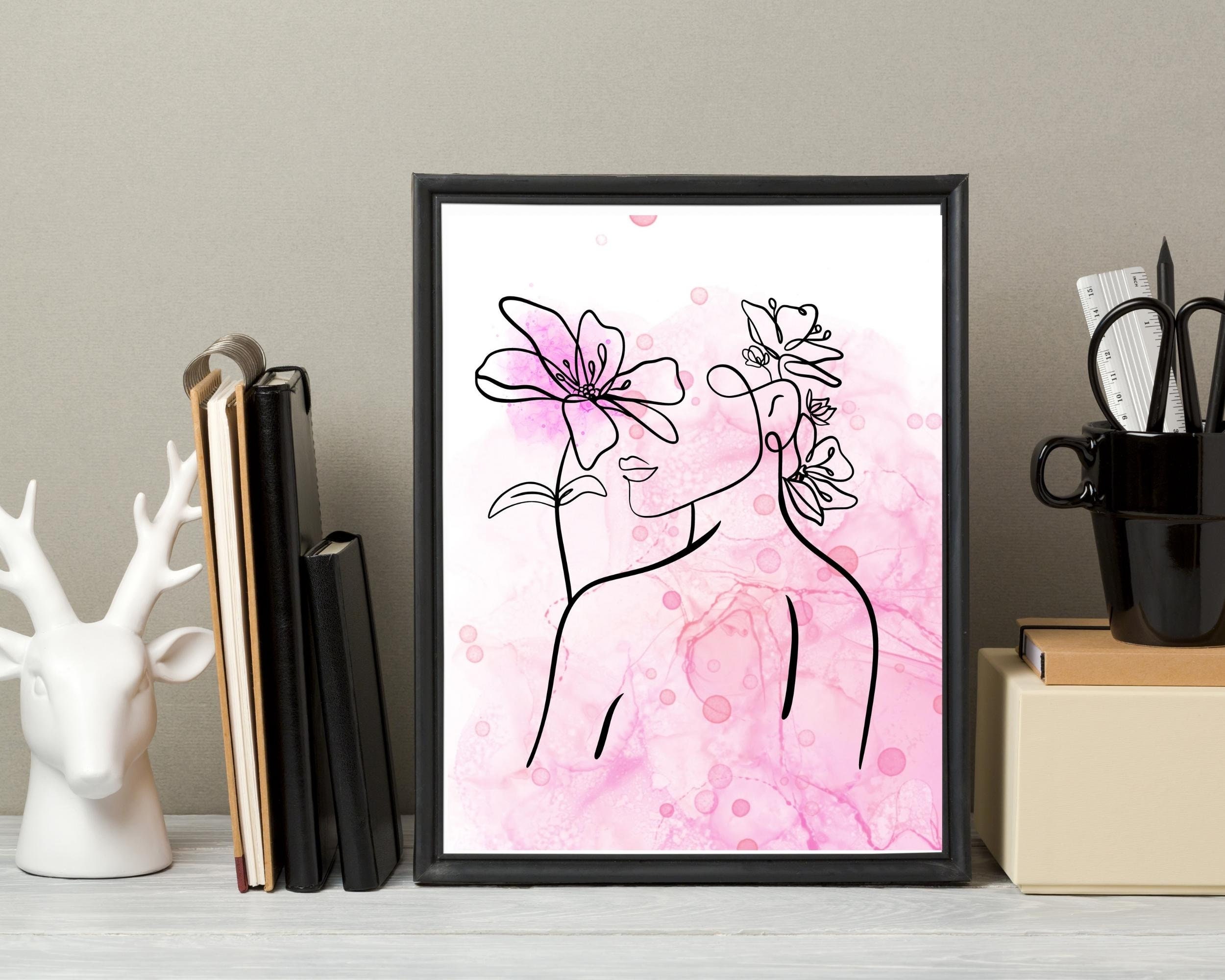 Line Drawing Woman, Digital Download, Woman Line Art Print, Feminist ...