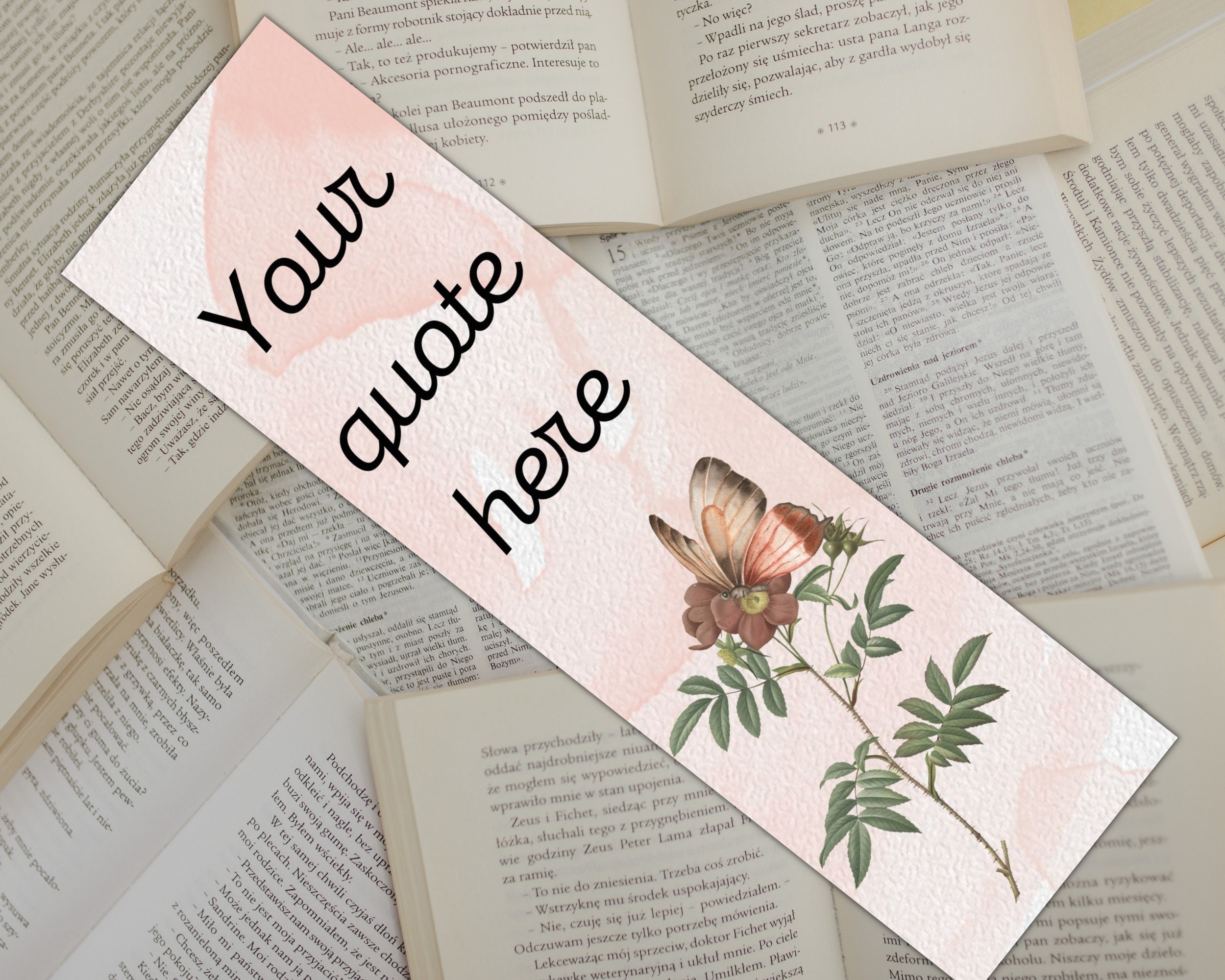 Printable Custom Bookmarks, Bookmark Set of 4, Digital Bookmarks ...