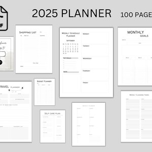 2025 Digital Planner | Planner Printable | Minimalist Yearly Planner ...