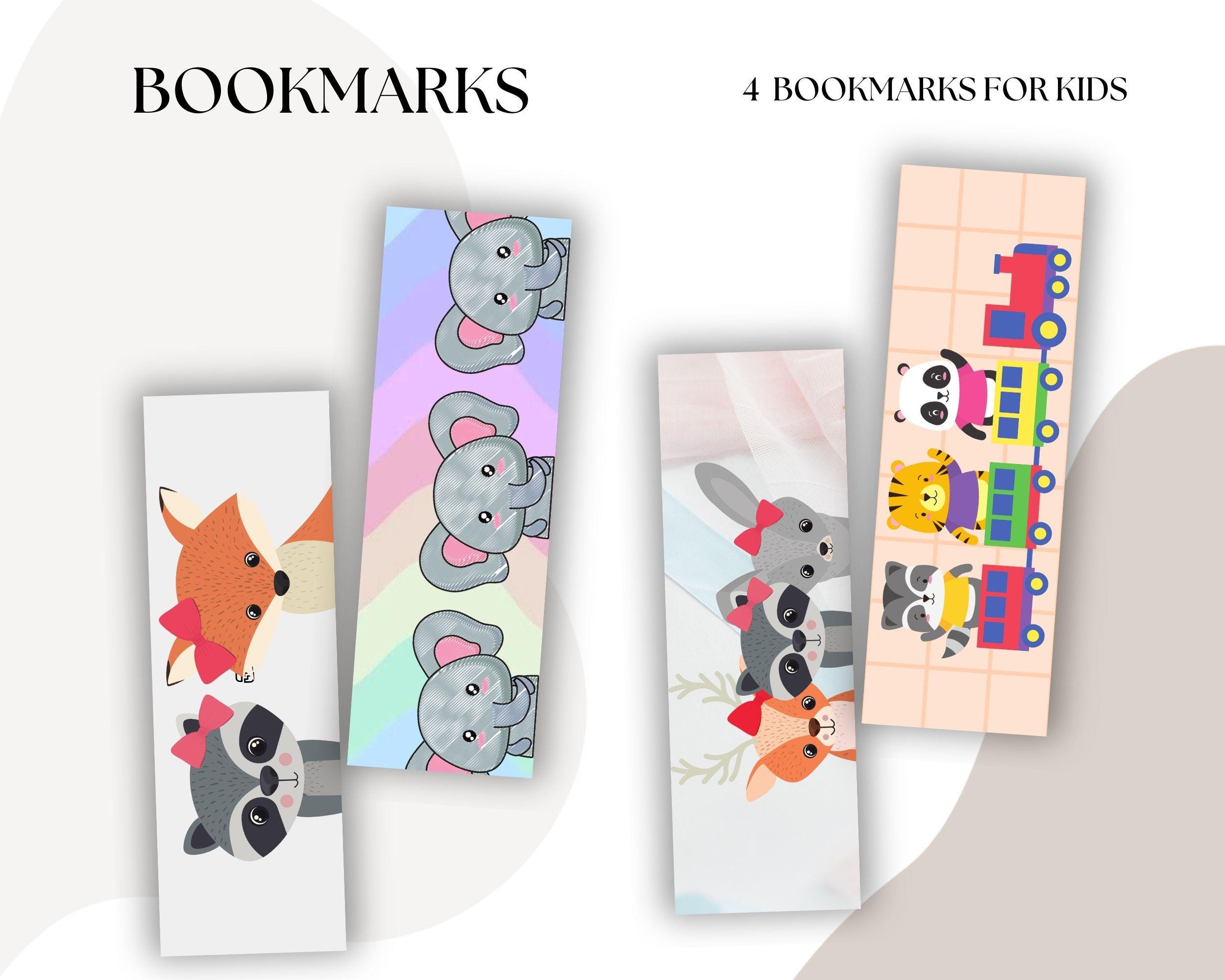 Printable Animal Bookmark Set - 4 Unique Bookmarks for Kids and Animal ...