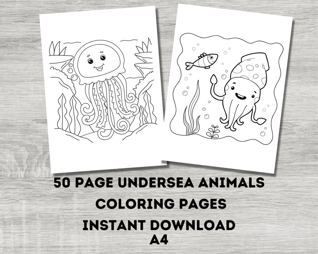 50 Undersea Animals Coloring Pages: Ocean Explorer (digital Download ...
