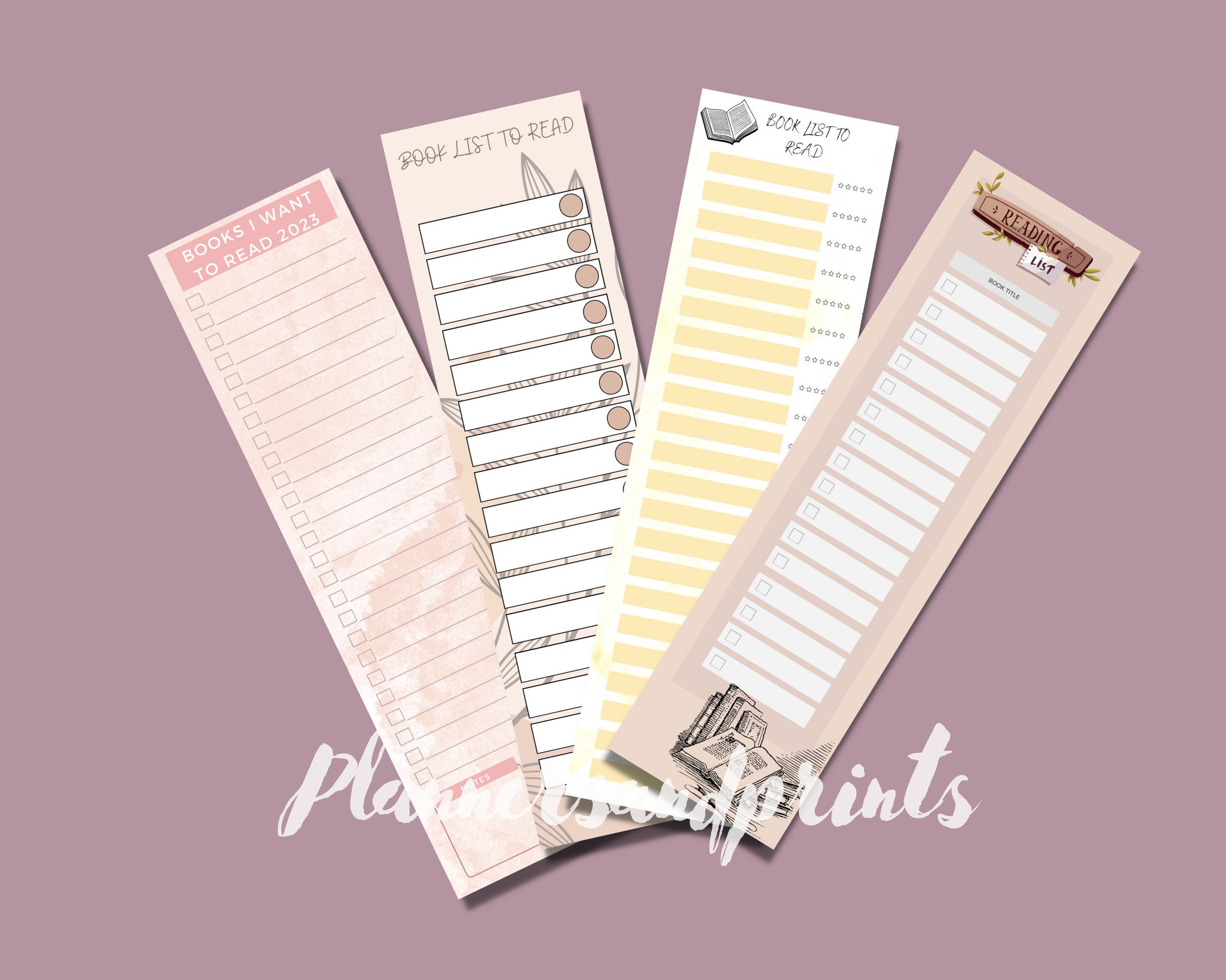 Printable Bookmarks, Book List, Reading List, Reading Tracker Bookmarks ...