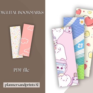 Cute Printable Bookmarks | Set of 20 Digital Bookmarks | Bookish Prints ...