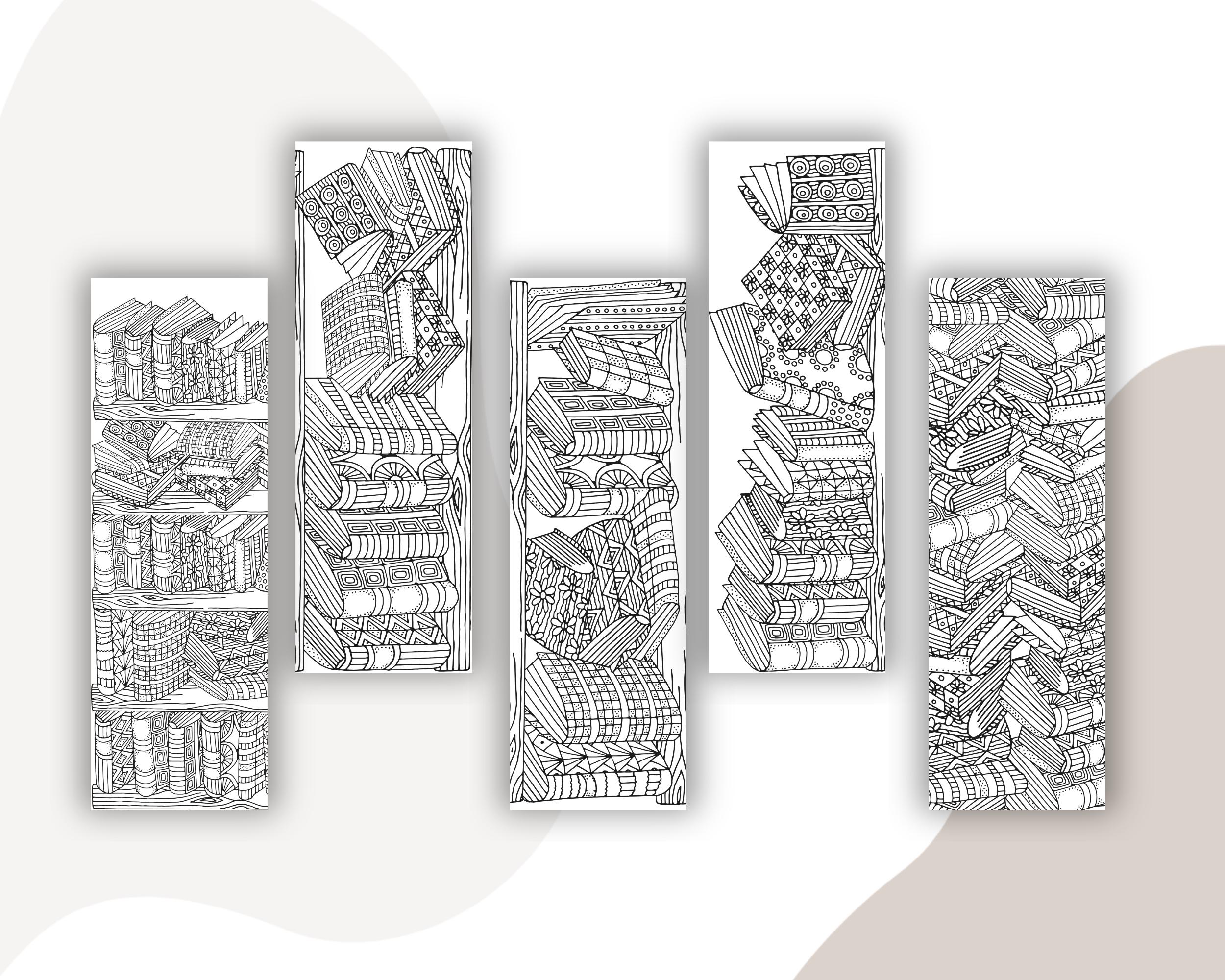 Book Lover's Coloring Bookmarks – Digital Download of 7 Unique ...