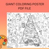 Giant Christmas Coloring Poster, Holiday Coloring Pages, Christmas Tree ...