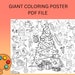 Giant Christmas Coloring Poster: Holiday Tree, Ornaments (PDF) - Etsy