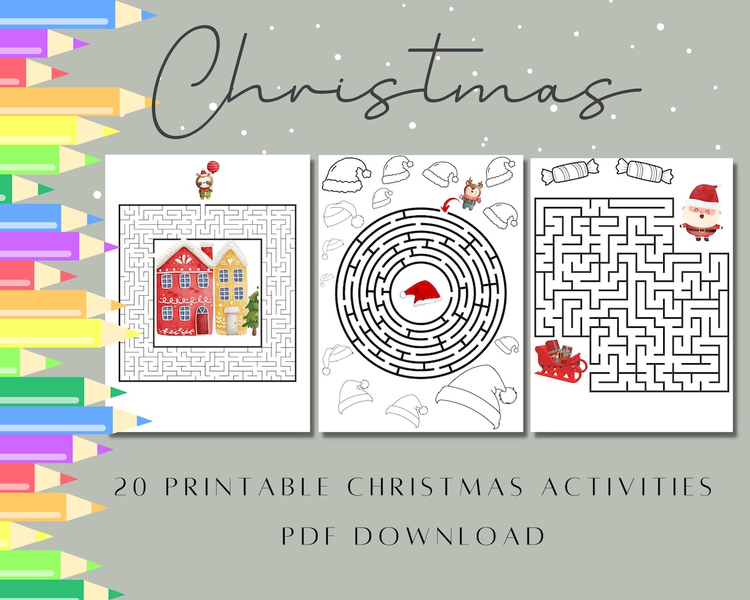 Christmas Activity Page, 20 Printable Christmas Activities, Christmas ...
