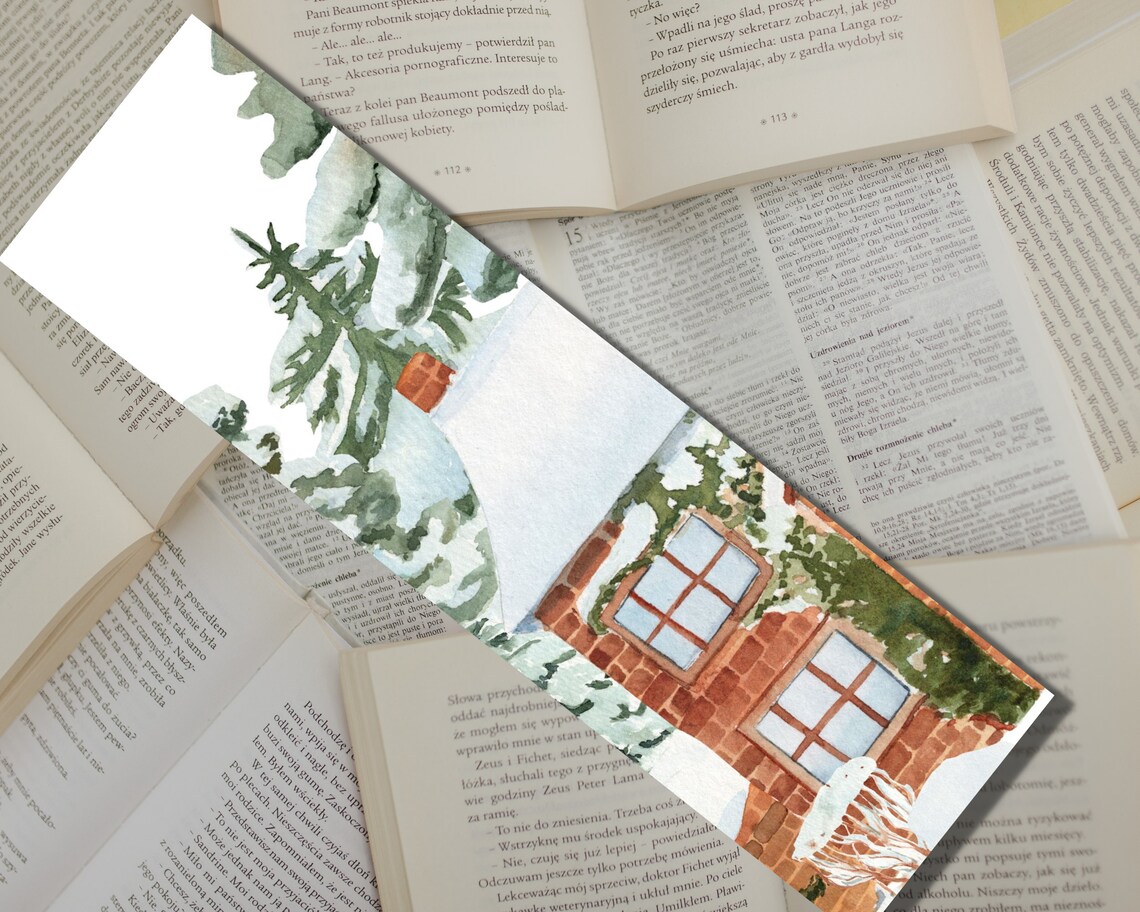 Printable Bookmark, Snow Bookmark, Christmas Bookmark, Bookmark Set of ...