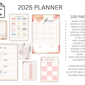 2025 Year Planner – 100 Printable Pages | Monthly, Weekly, Daily ...