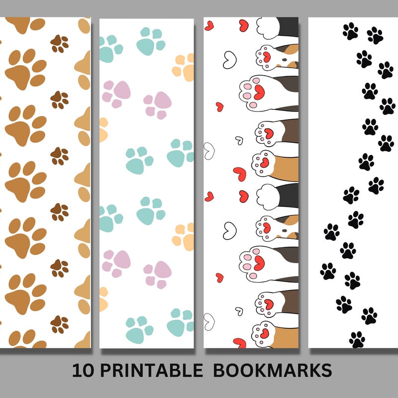 Paw Print Bookmark - Etsy