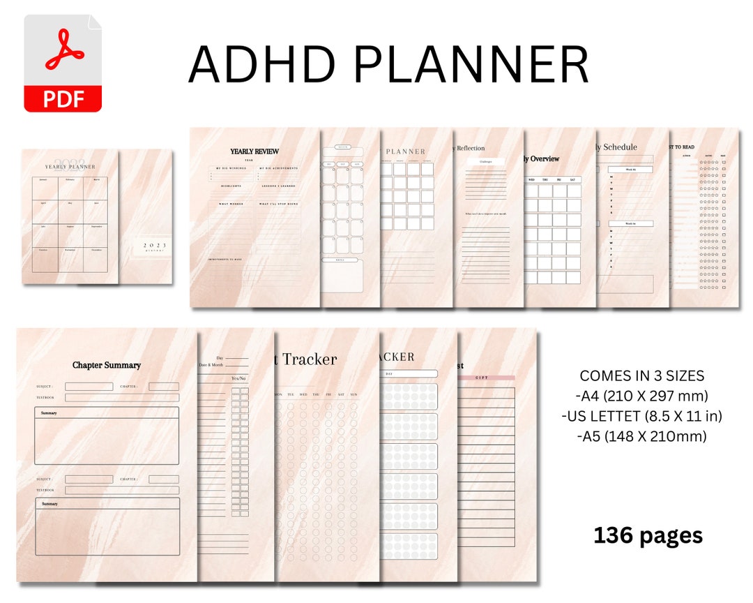 ADHD Planner for Adult, Adhd Productivity Planner, Adhd Life Planner ...