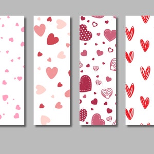 Heart Bookmark, Digital Valentine's Bookmarks, Printable Bookmarks ...