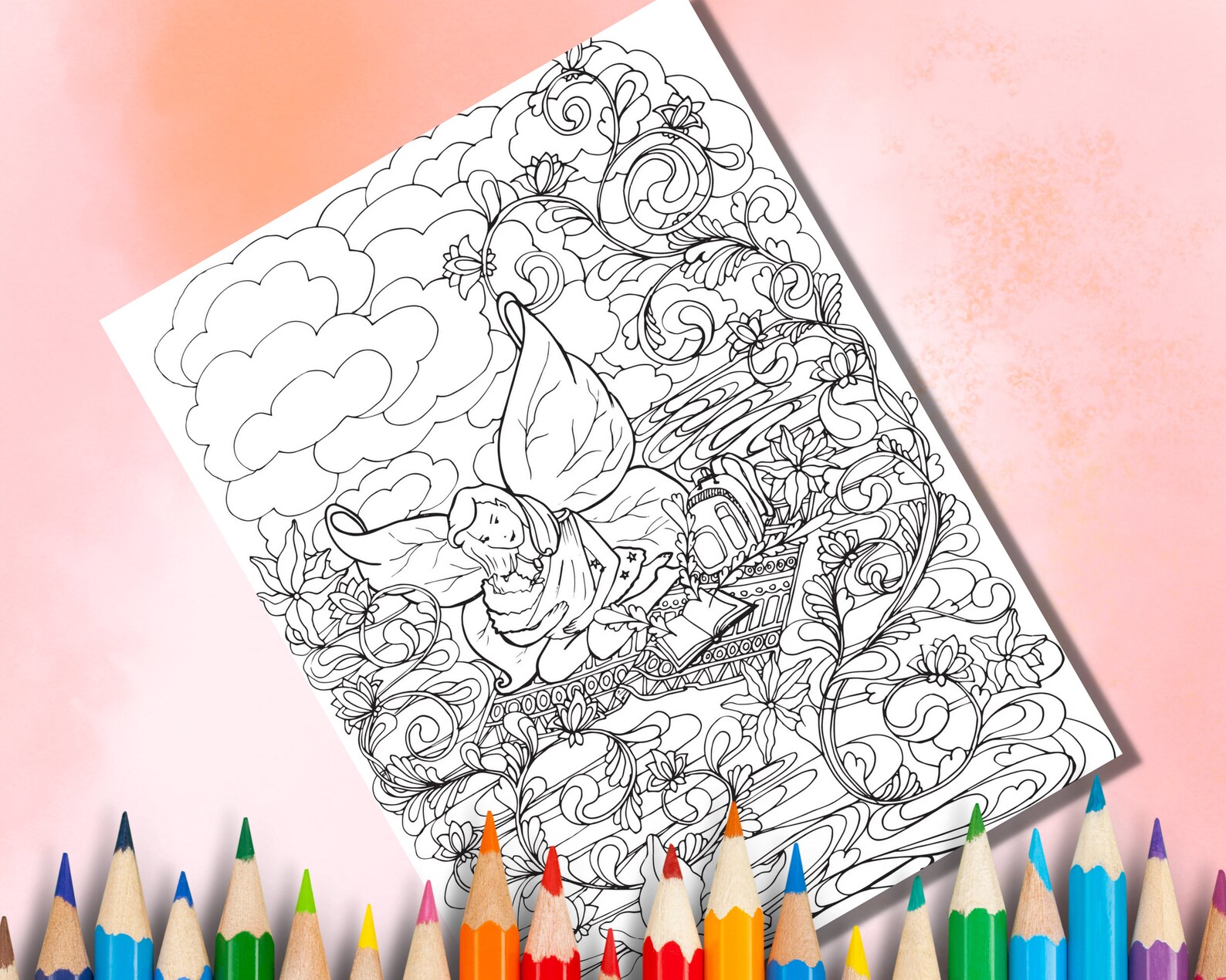 Fairy Coloring Poster, Coloring Posters, Coloring Sheets, A3 Document ...