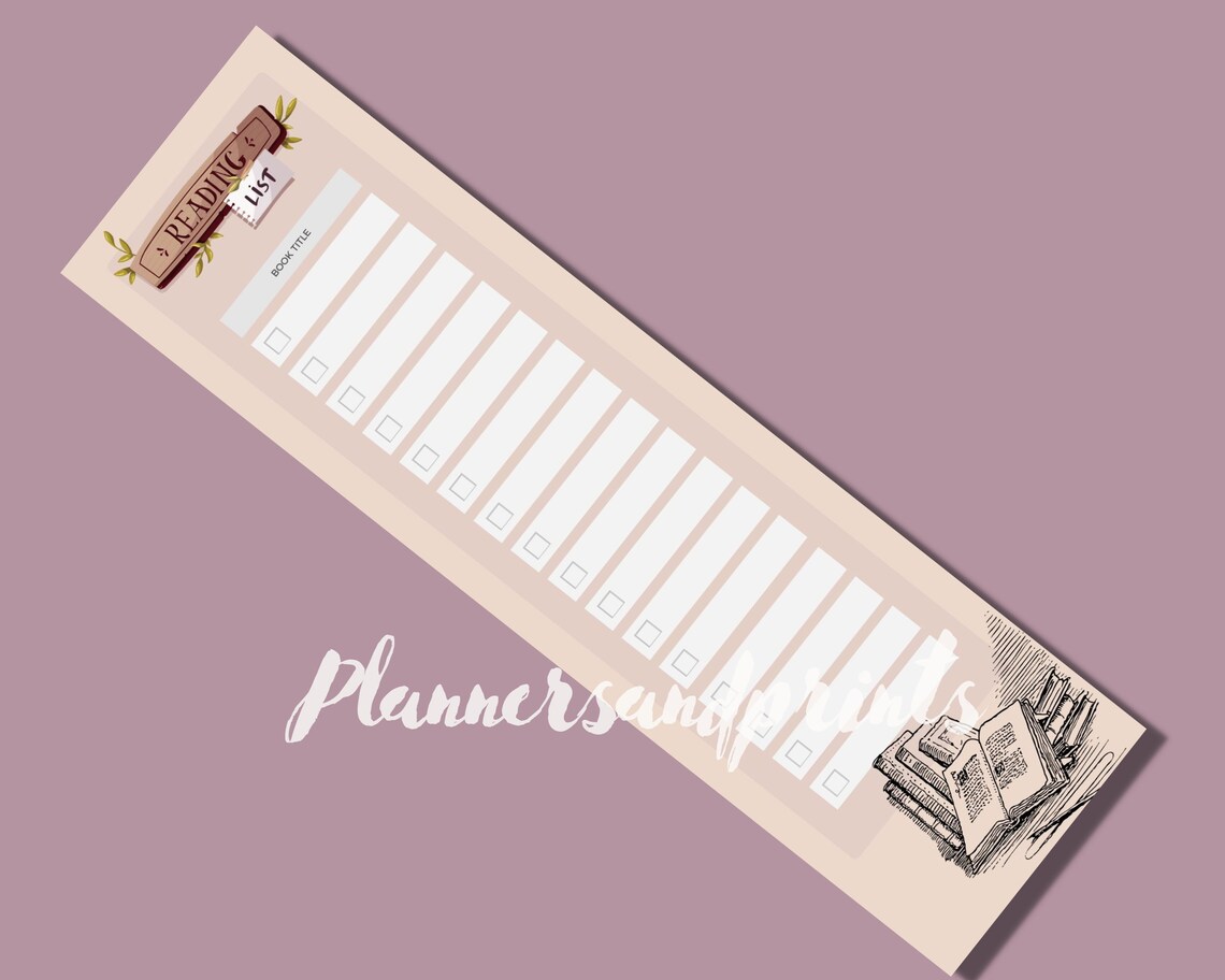 Printable Bookmarks, Book List, Reading List, Reading Tracker Bookmarks ...