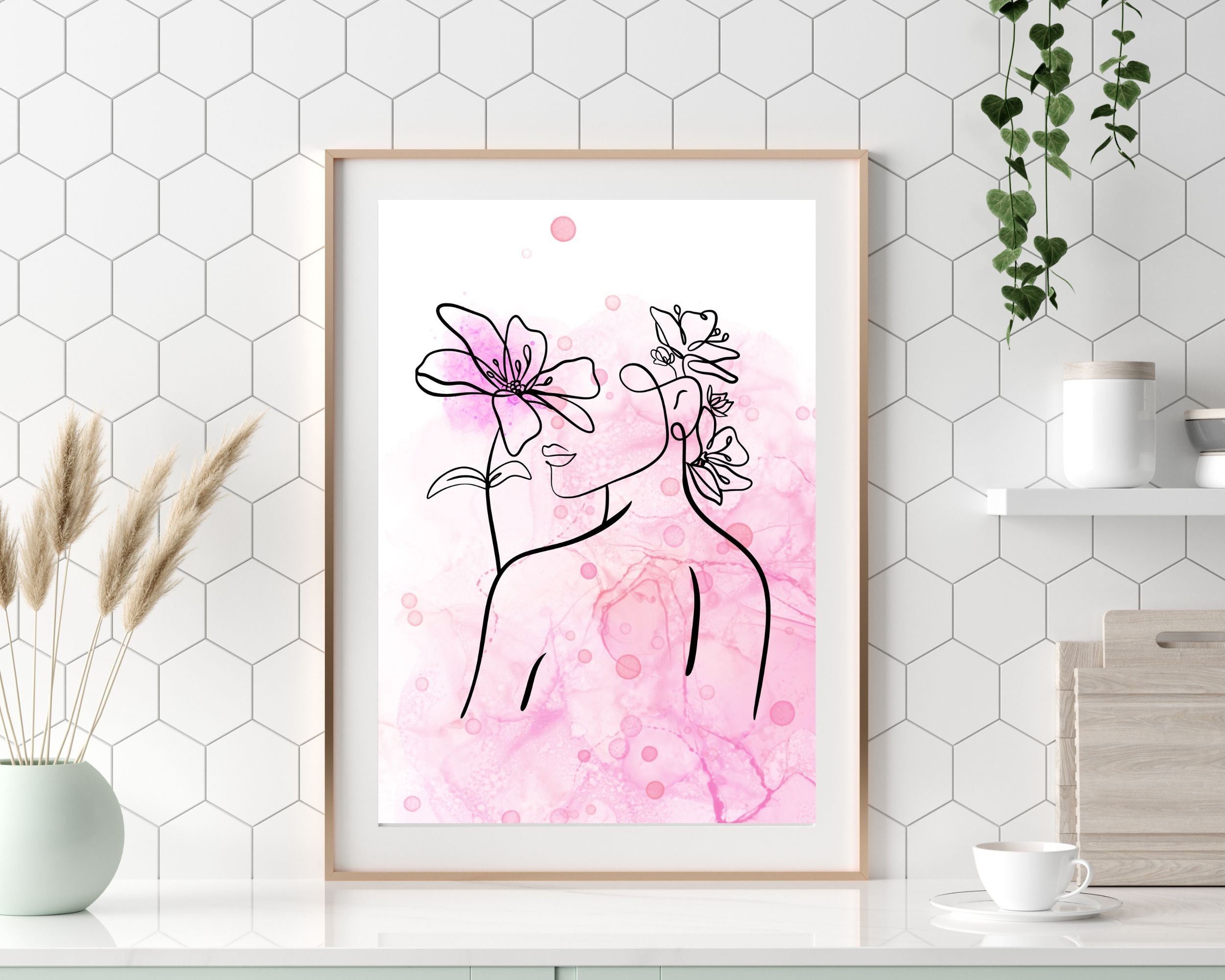 Line Drawing Woman, Digital Download, Woman Line Art Print, Feminist ...