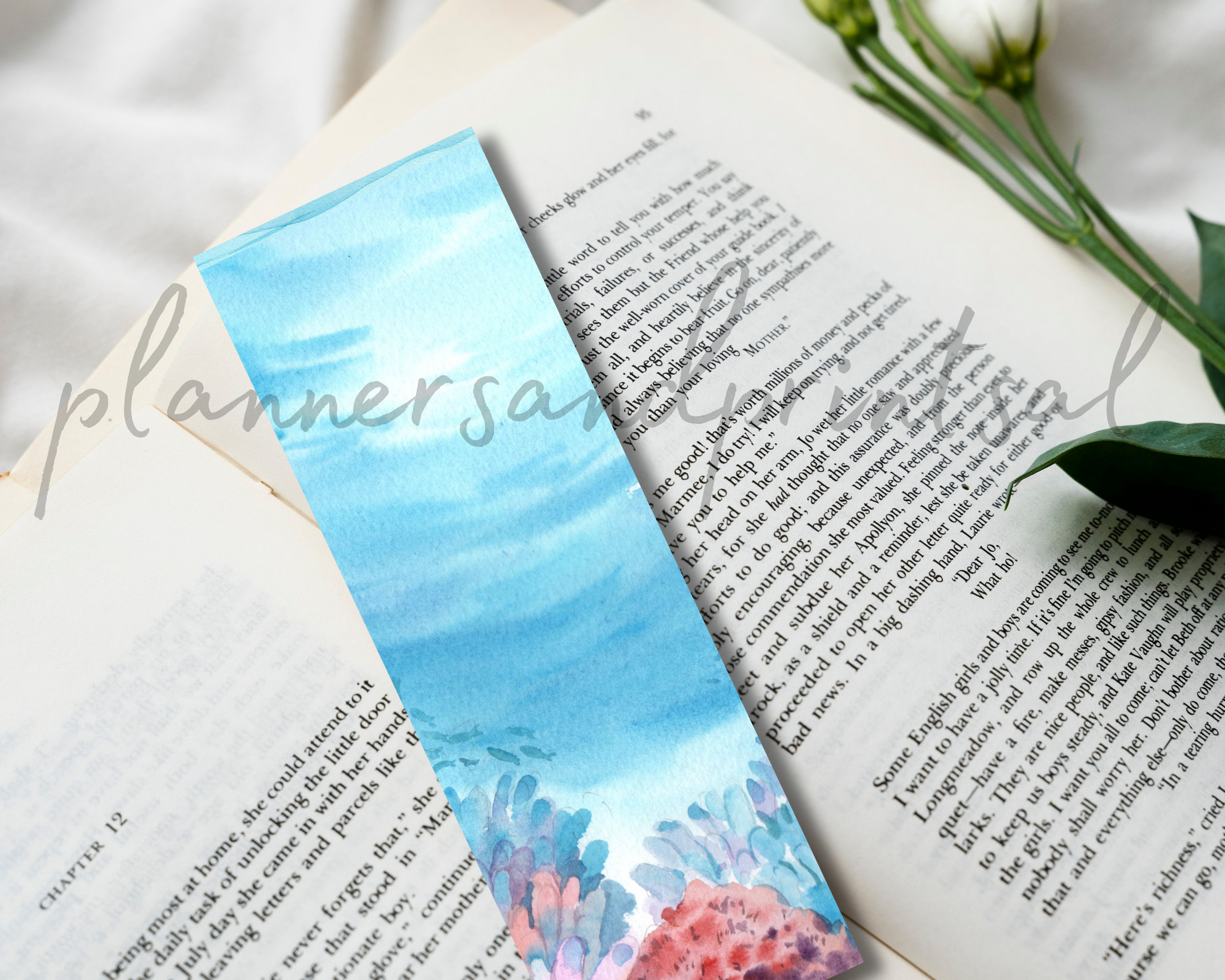 Watercolor Beach Bookmarks: Artistic Bookmark Set (digital Download) - Etsy