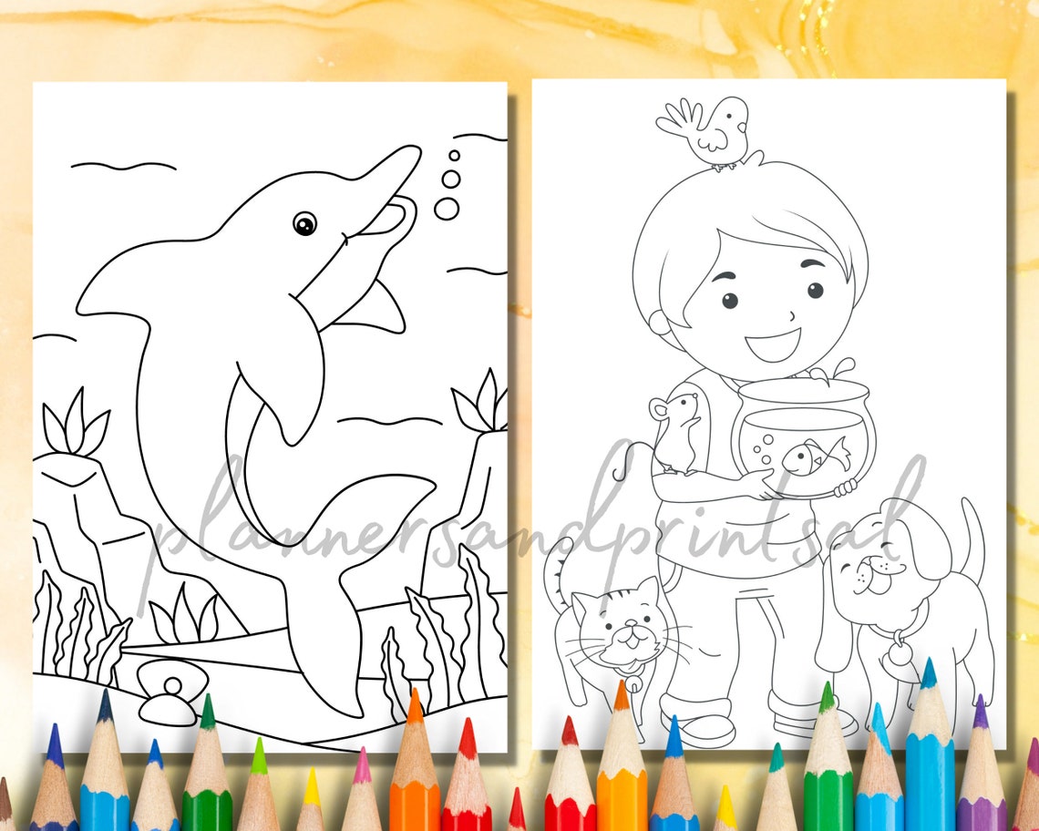 Coloring Poster Printable Coloring Poster Animal Coloring - Etsy