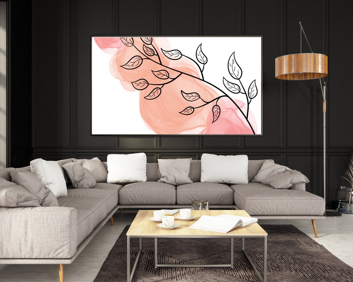 Botanical Line Drawing Print One Line Leaf Poster - Etsy