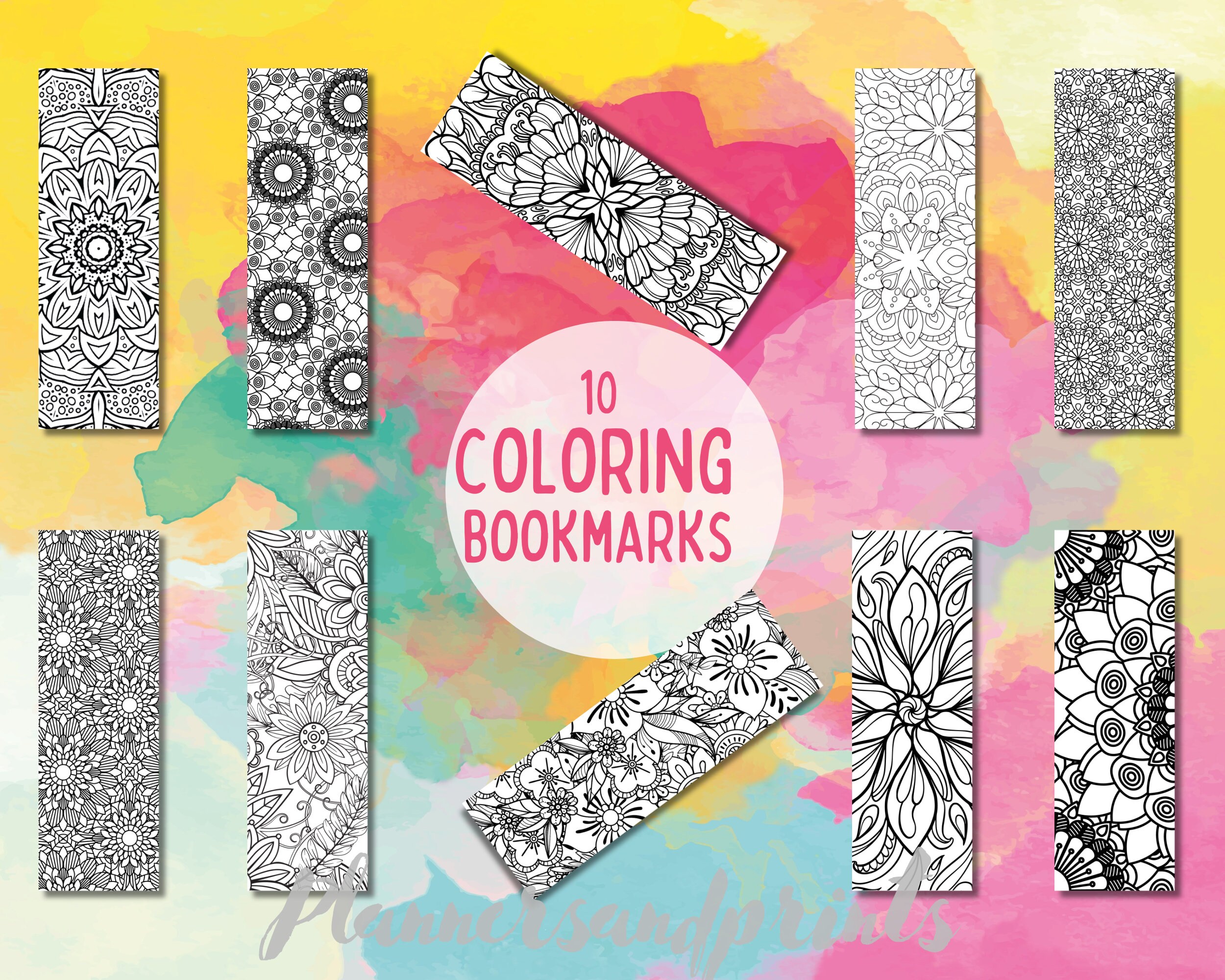 Mandala Coloring Bookmarks: Printable Book Lover Gift (digital Download ...