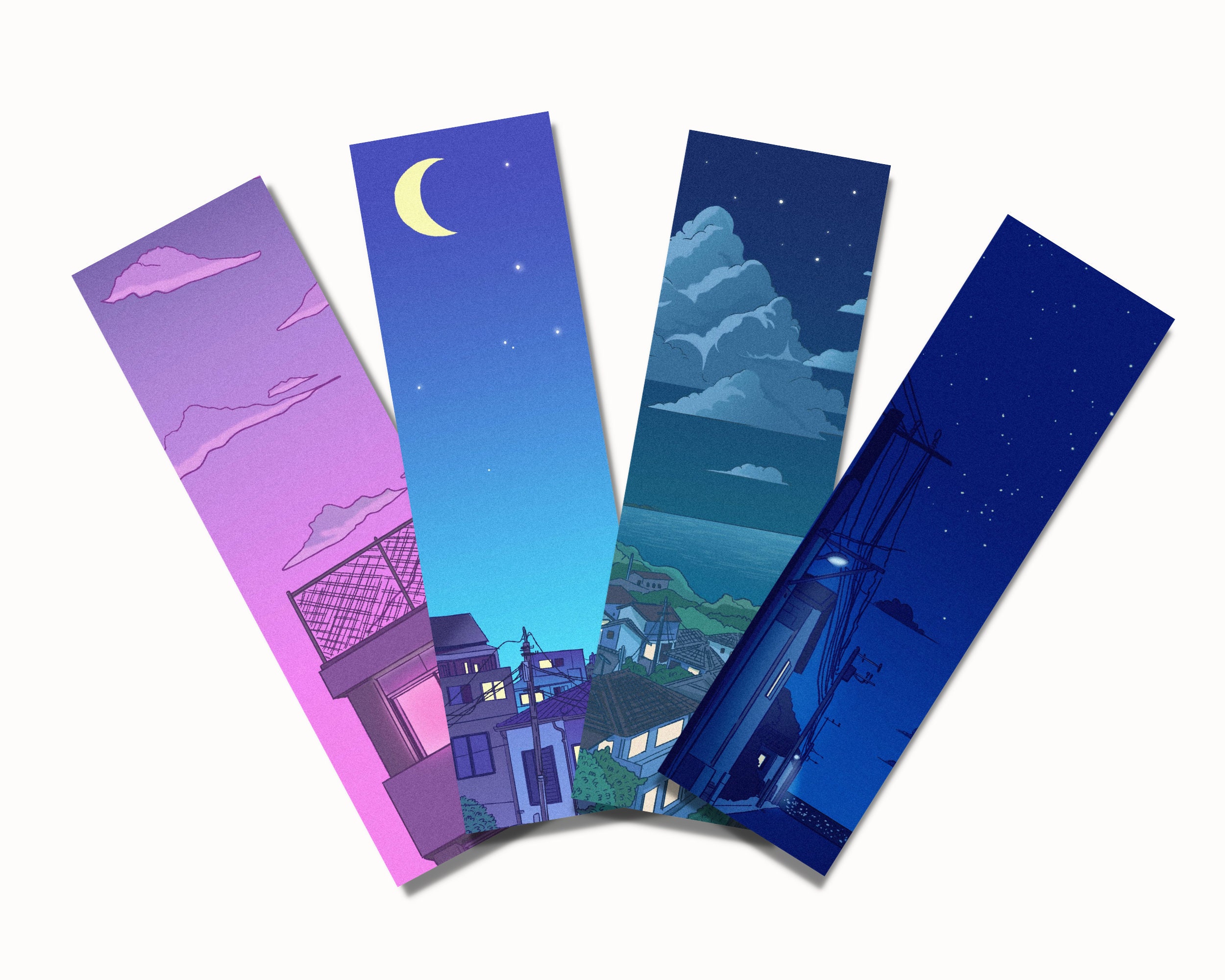 Printable Bookmark, Digital Product, Set of Four, Digital Bookmark ...