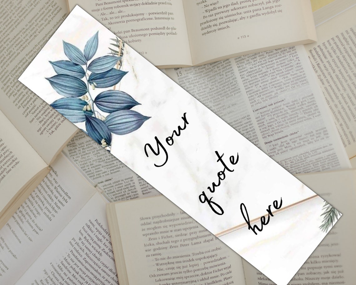 Printable Custom Bookmarks, Bookmark Set of 4, Digital Bookmarks ...