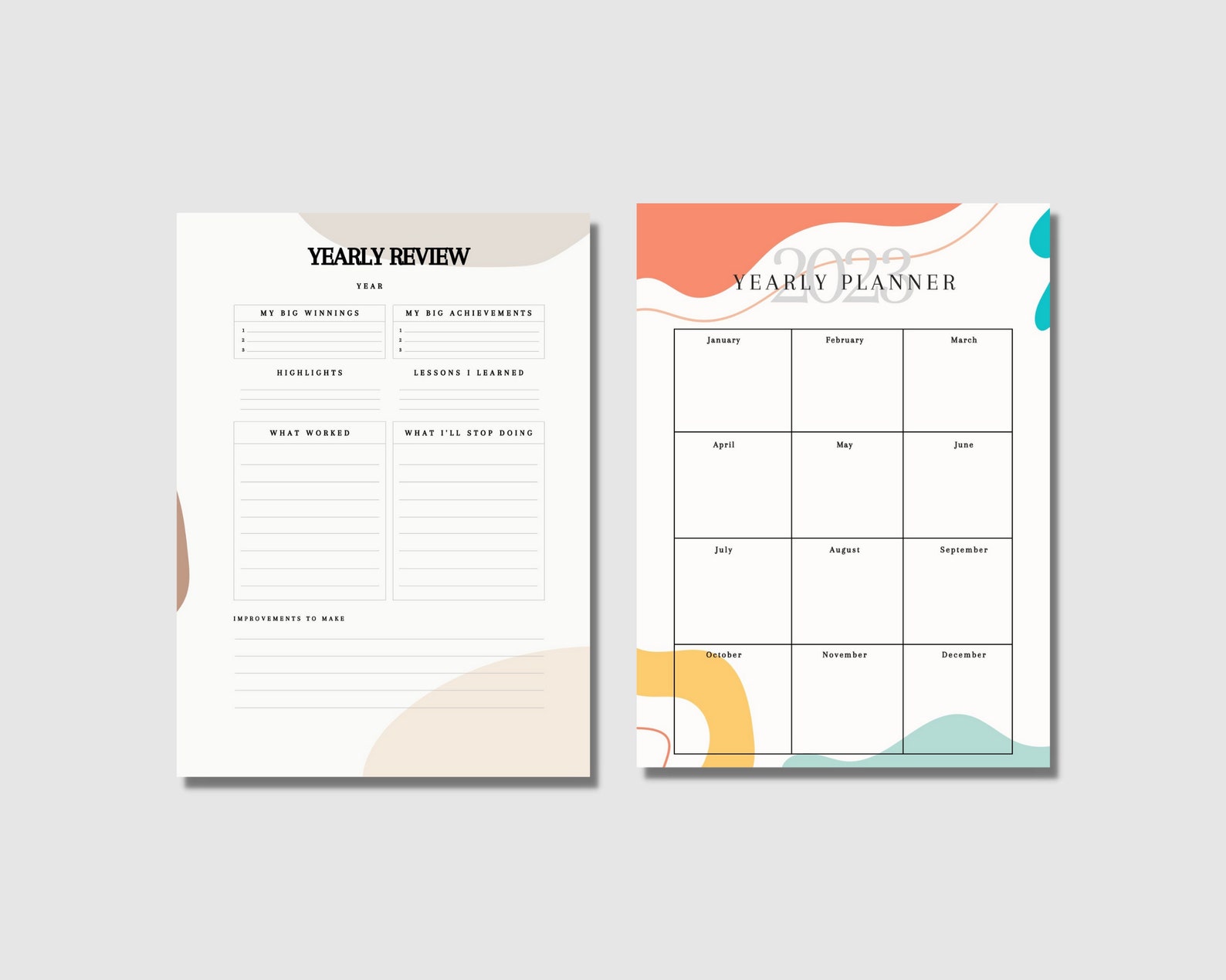 Yearly Planner, Monthly Planner, Printable Monthly Planner, Pdf ...