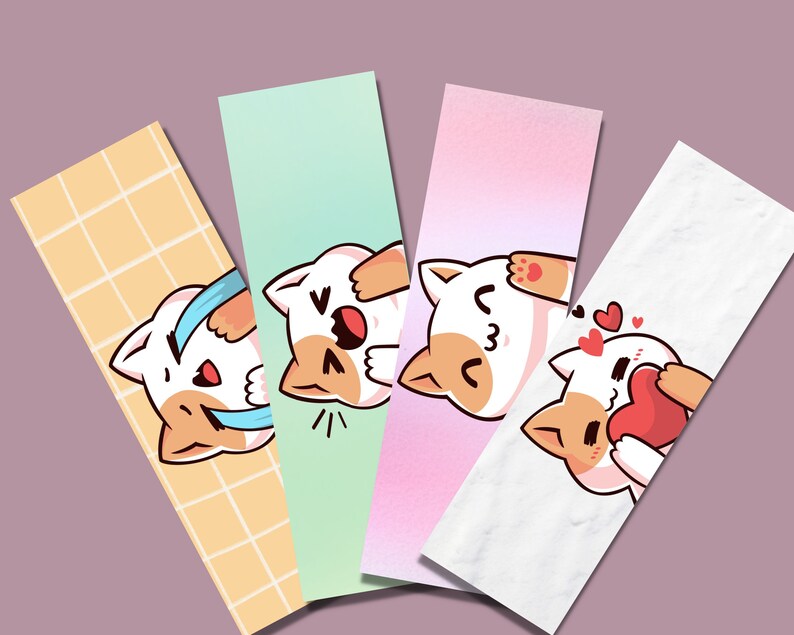 Cat Bookmark for Kid, Printable Cat Bookmarks, Printable Bookmarks for ...