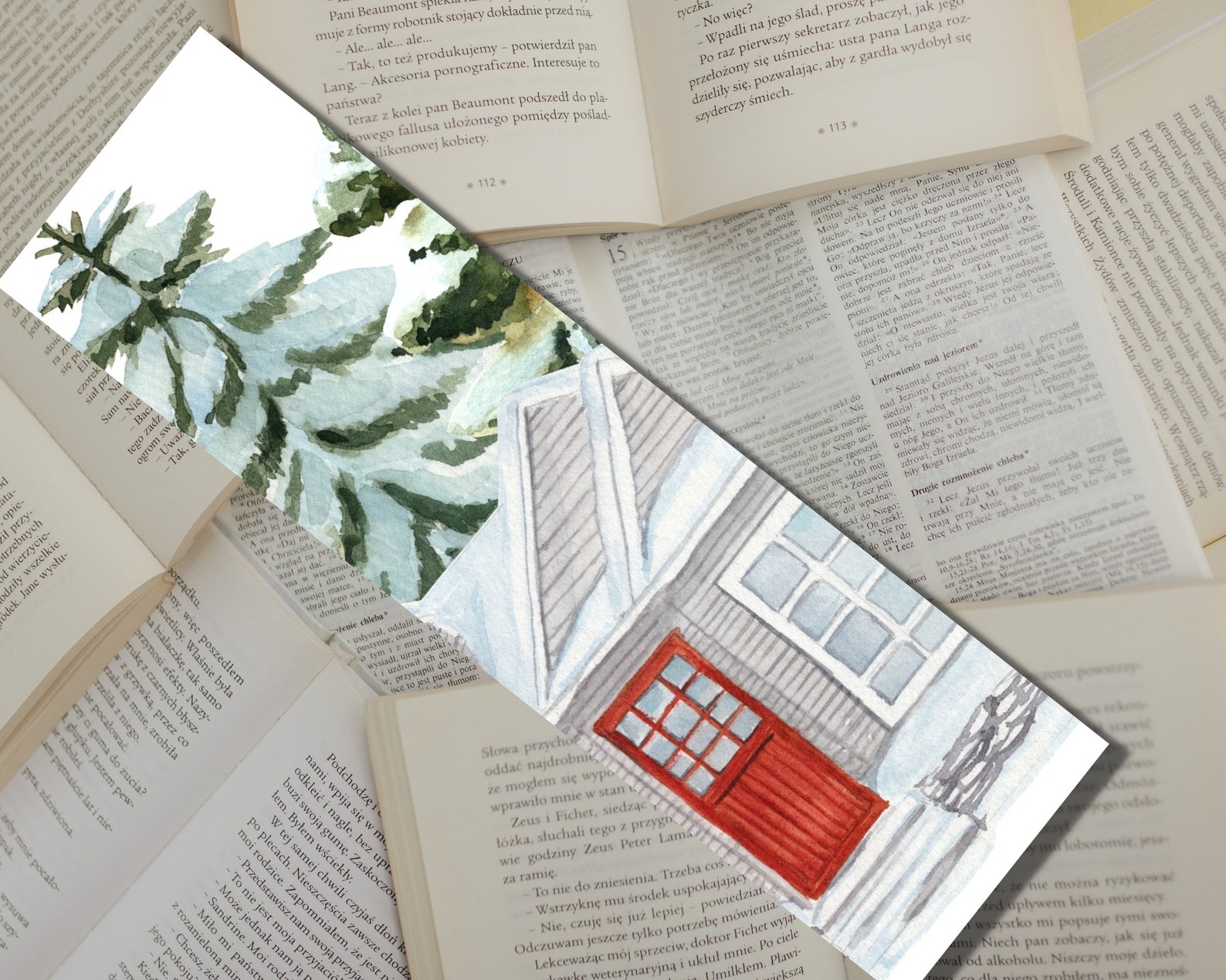 Printable Bookmark, Snow Bookmark, Christmas Bookmark, Bookmark Set of ...