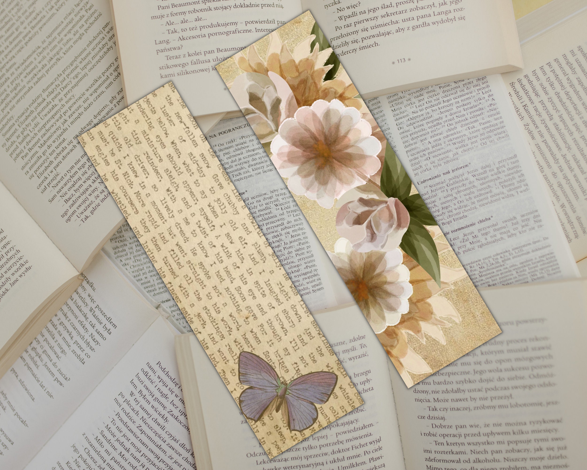 Printable Bookmarks, Set of 10, Vintage Prints, Bookmarks for Adult ...