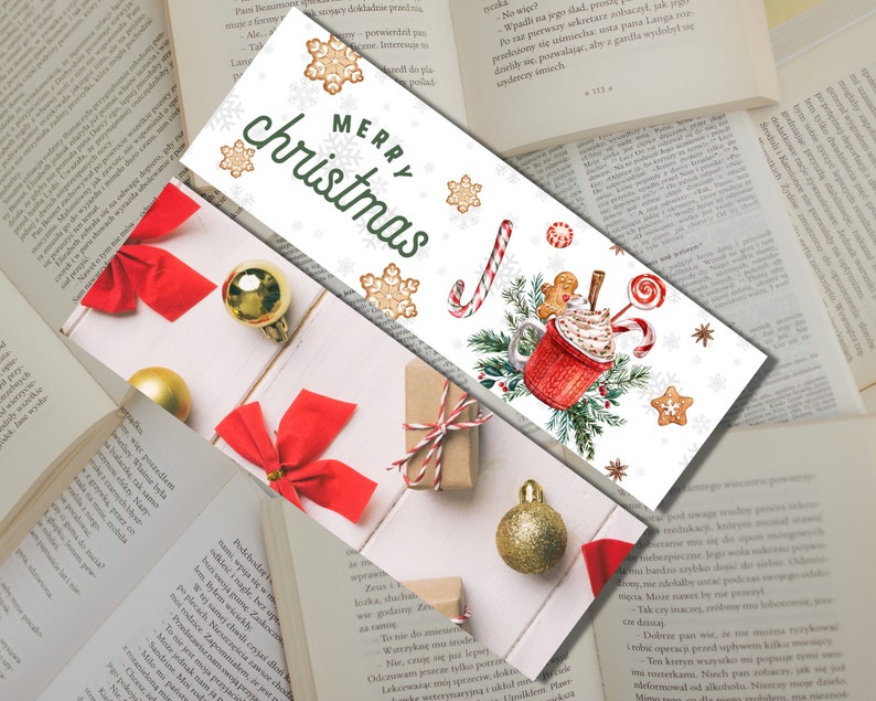 Christmas Bookmarks, Printable Bookmarks, Digital Bookmarks, Book Lover ...