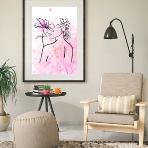 Line Drawing Woman, Digital Download, Woman Line Art Print, Feminist ...