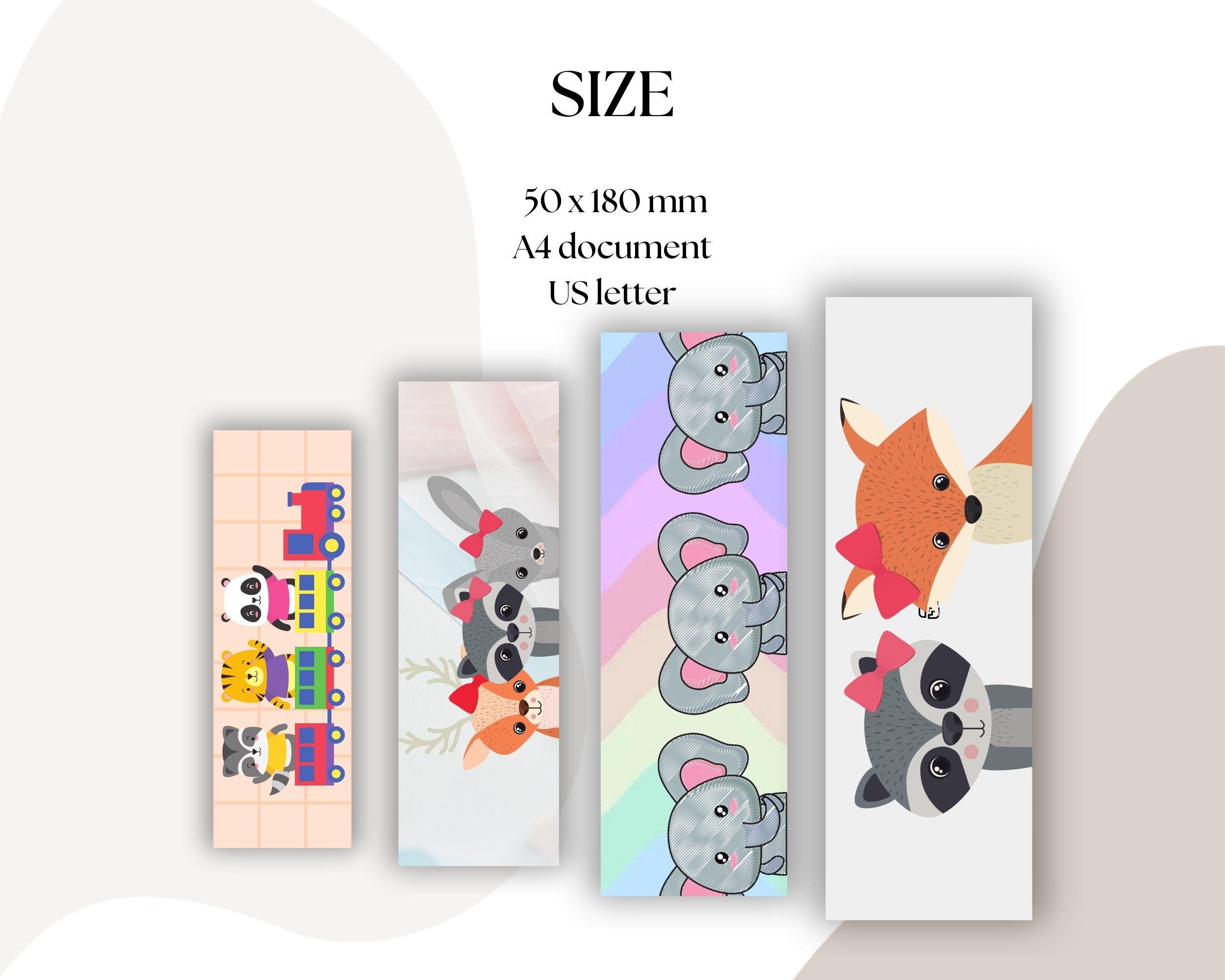 Printable Animal Bookmark Set - 4 Unique Bookmarks for Kids and Animal ...