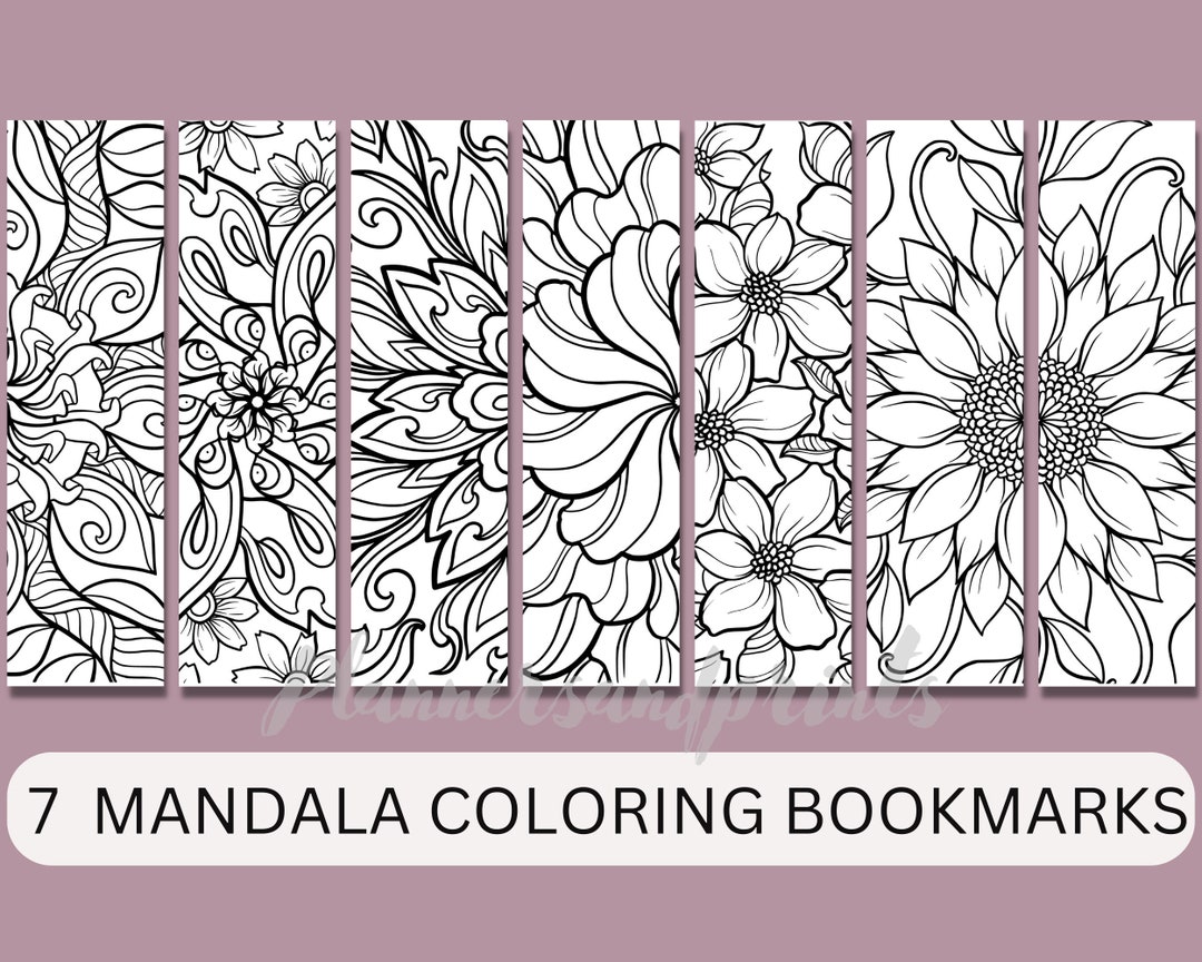 Printable Coloring Bookmarks, Coloring Bookmarks for Adults, Mandala ...