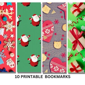 Christmas Bookmarks, Printable Bookmarks, Digital Bookmarks, Book Lover ...