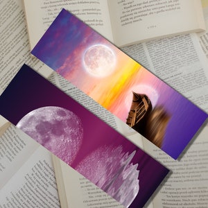 Moon Bookmarks, Printable Bookmarks, Bookmarks Set of 10, Moon Picture ...