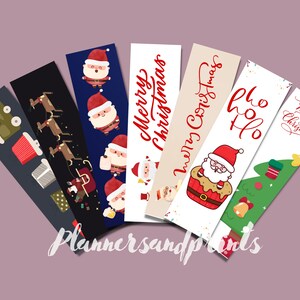 Merry Christmas Bookmarks, Printable Bookmarks Set of 7, Instant ...