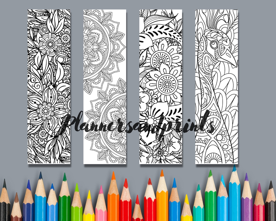 Mandala Printable Bookmarks, Printable Coloring Bookmarks Set of 20 ...