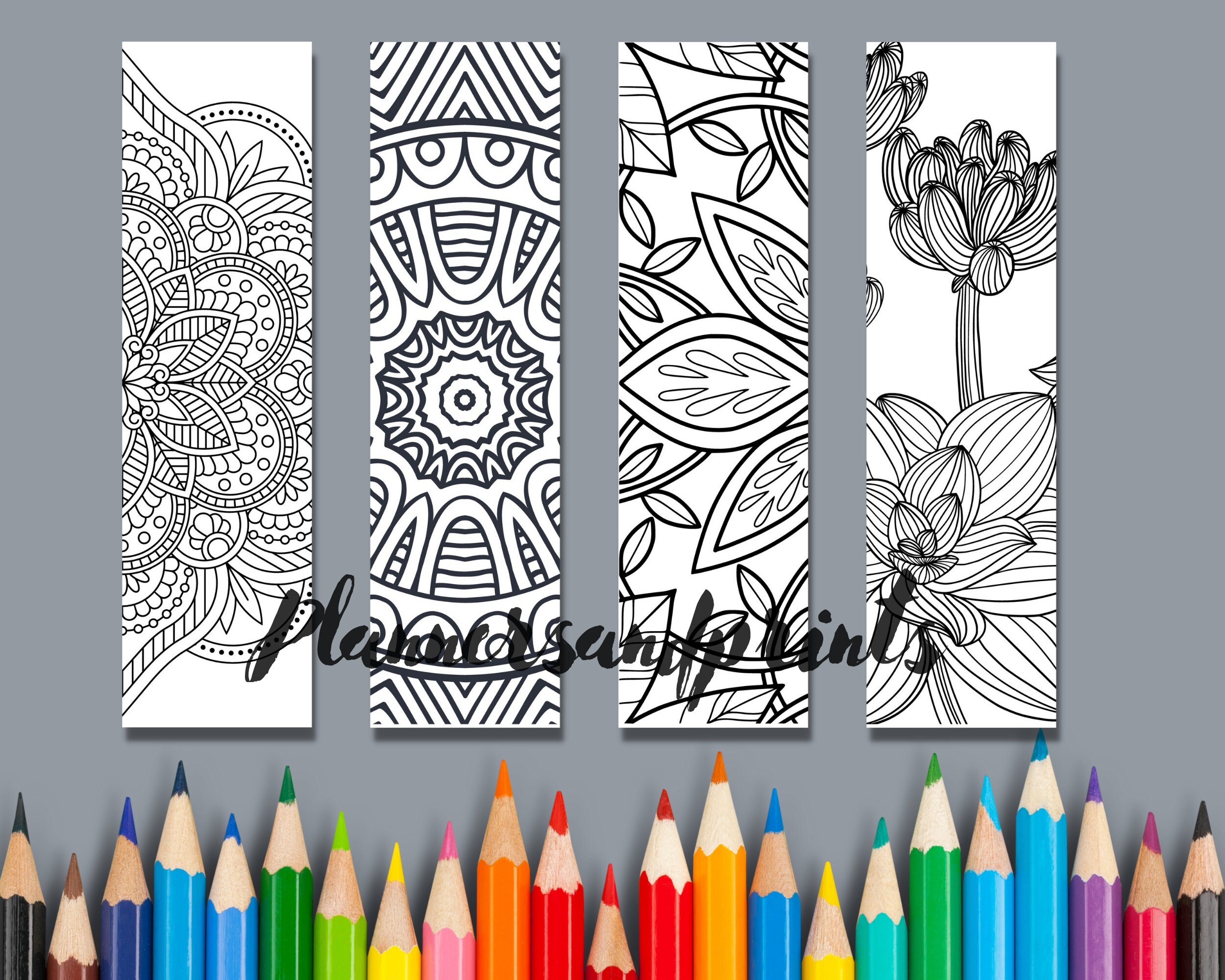 Mandala Coloring Bookmarks: Set of 20 Printable Designs (digital ...