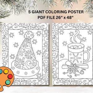 Giant Christmas Coloring Poster: Holiday Activity (36" X 48") (PDF) - Etsy